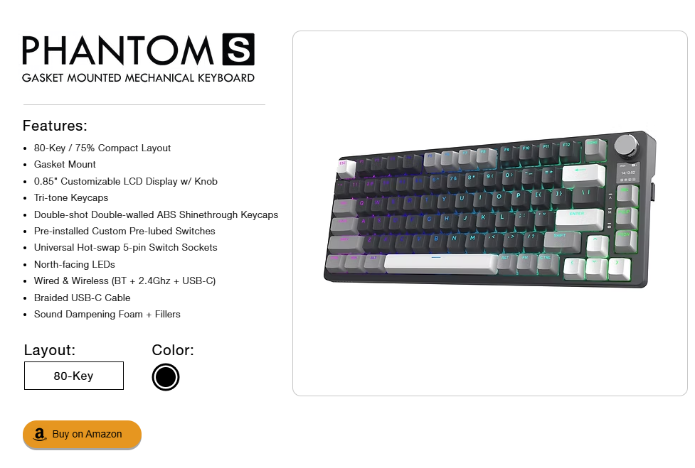 TECWARE PHANTOM S 75% RGB GASKET MOUNTED MECHANICAL GAMING KEYBOARD - LINEAR RED SWITCH | Shopee ...