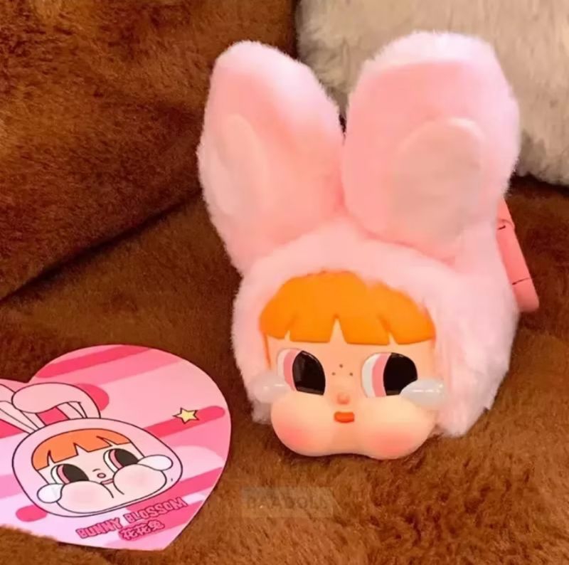 POPMART CRYBABY POWER PUFF GIRL VINVL FACE FLUSH SERIES RANDOM PICK ...
