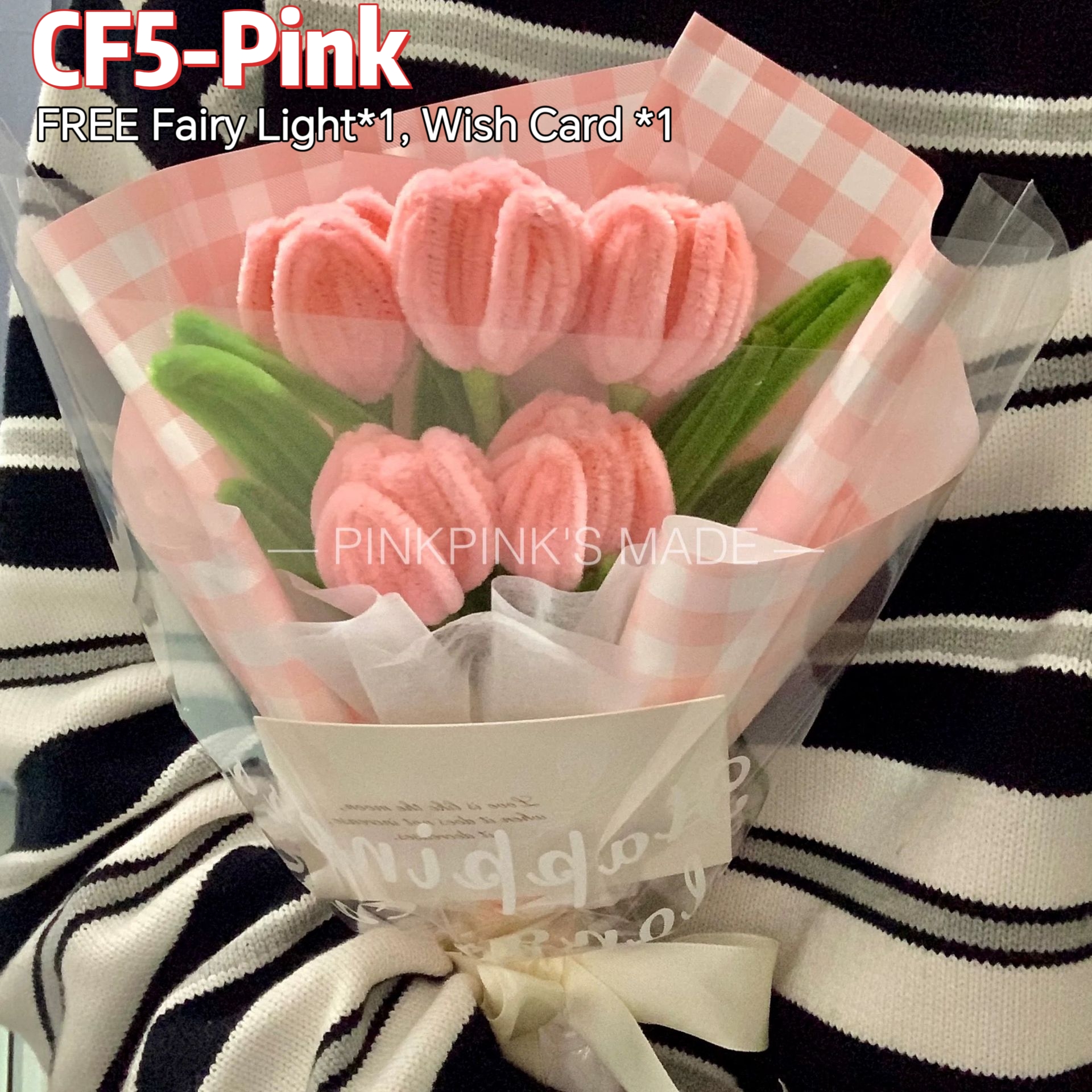 Finished Tulip Flower Bouquet Chenille Stem Twisted Stick Bouquet ...