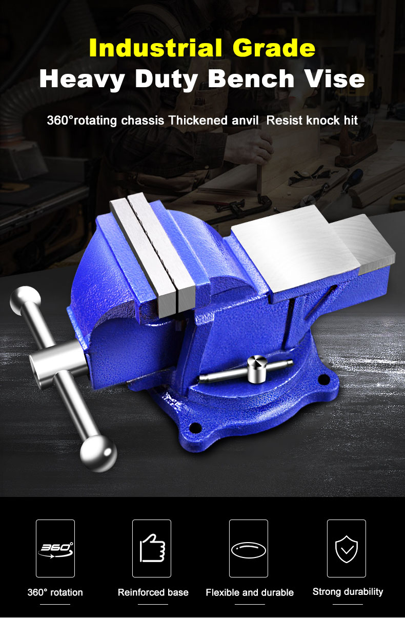 3'' / 4" / 5 '' / 6 " Heavy Duty Clamp Bench Vise Clamp Tool 360 Rotation Ragum Meja Inch Swivel ...