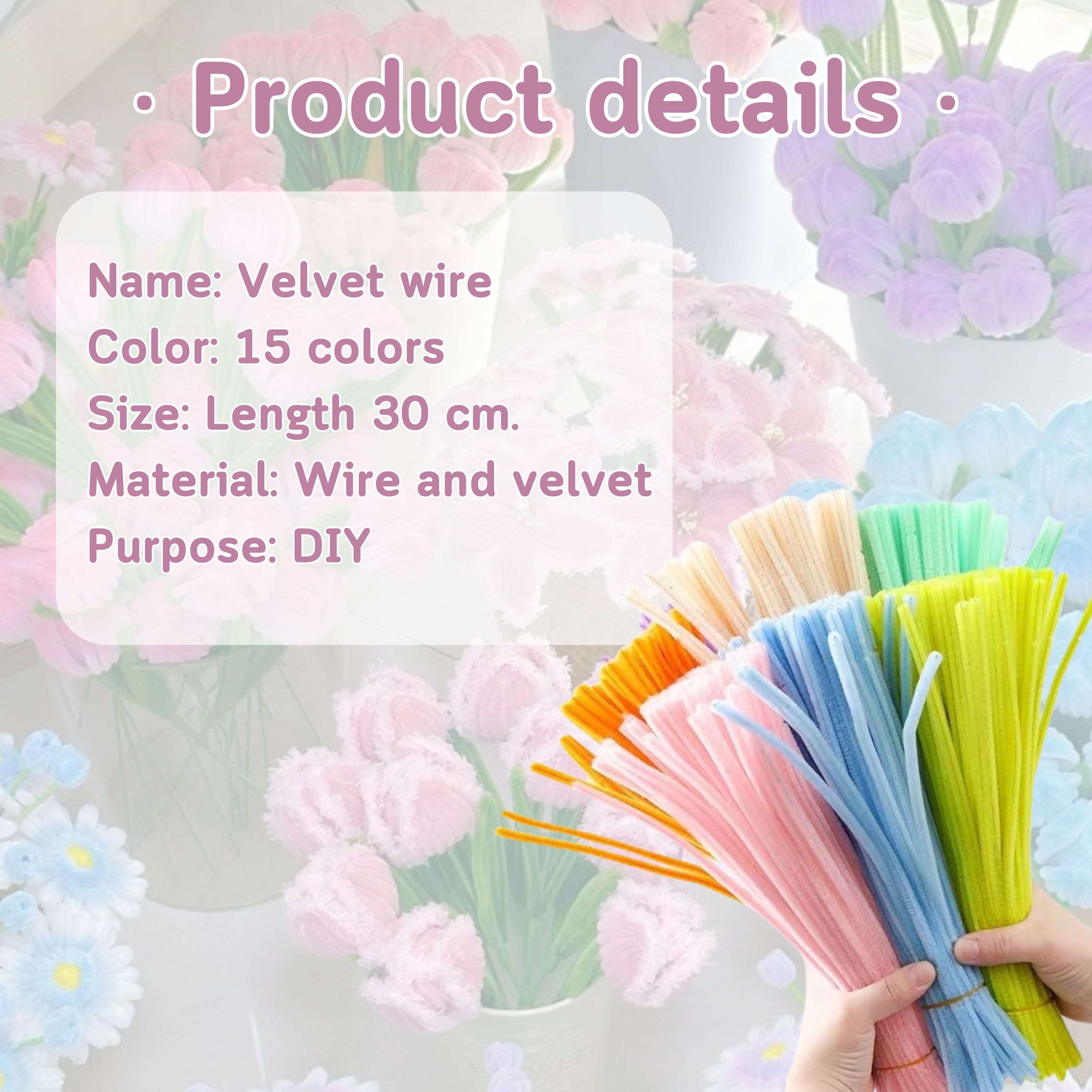 100 pcs Chenille Stems Wire Pipe Cleaners Children Educational Toys ...