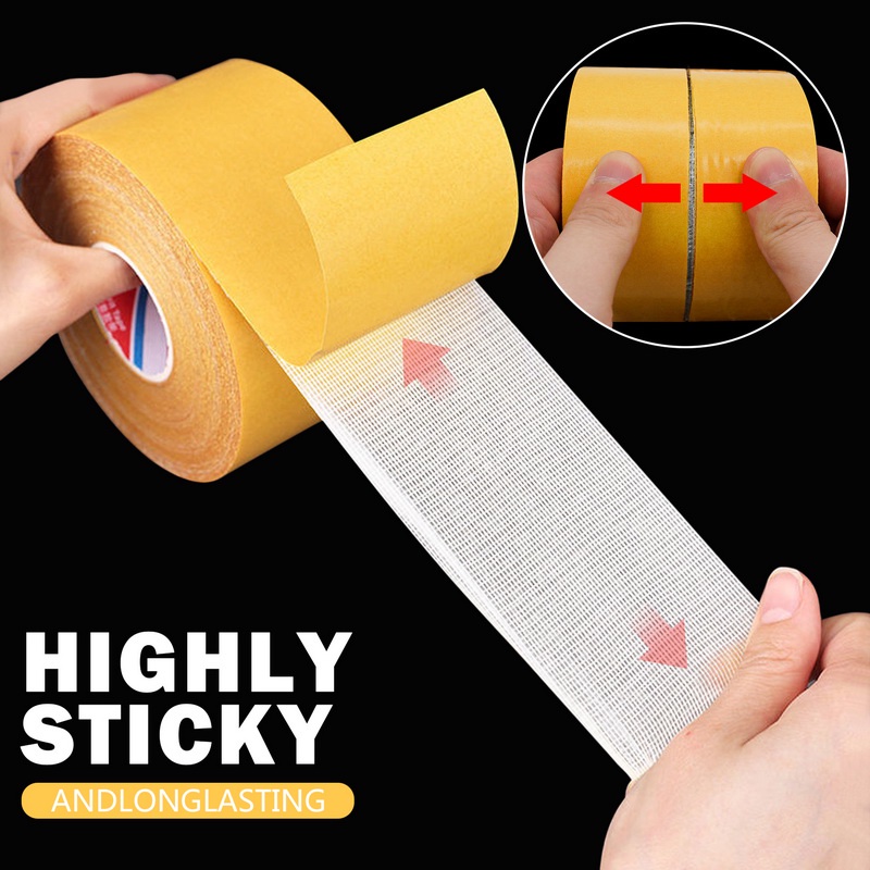 Double Super Sticky Sided Tape High Viscosity Grid Fiber Transparent ...
