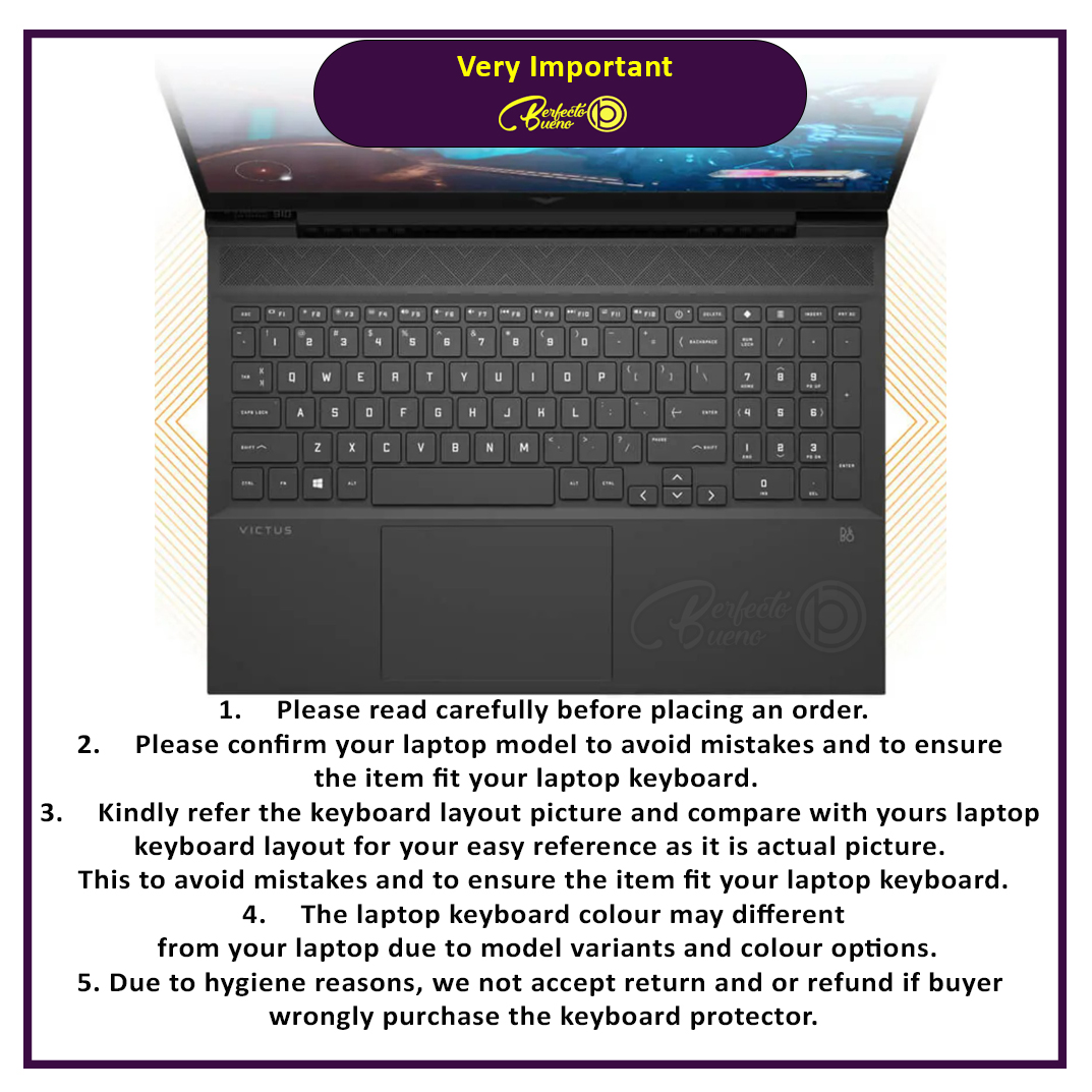 Keyboard Protector For HP Victus Gaming 15 Laptop 15-inch fb0034AX 15-fb HP Victus 15.6 inch 15 ...