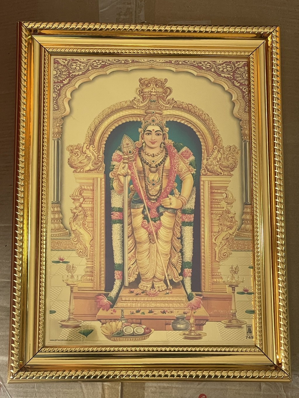 Thiruchendur Lord Murugan Gold Frame – Divine Wall Decor for Home ...