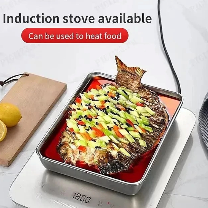 316 Stainless Steel Box With Lid Food Container Grill Tray Crisper ...