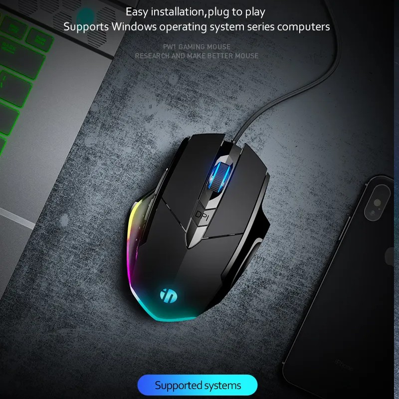 X11 Wired Mouse Computer Gamer Gaming Wire USB Game Mice 3200 DPI with ...