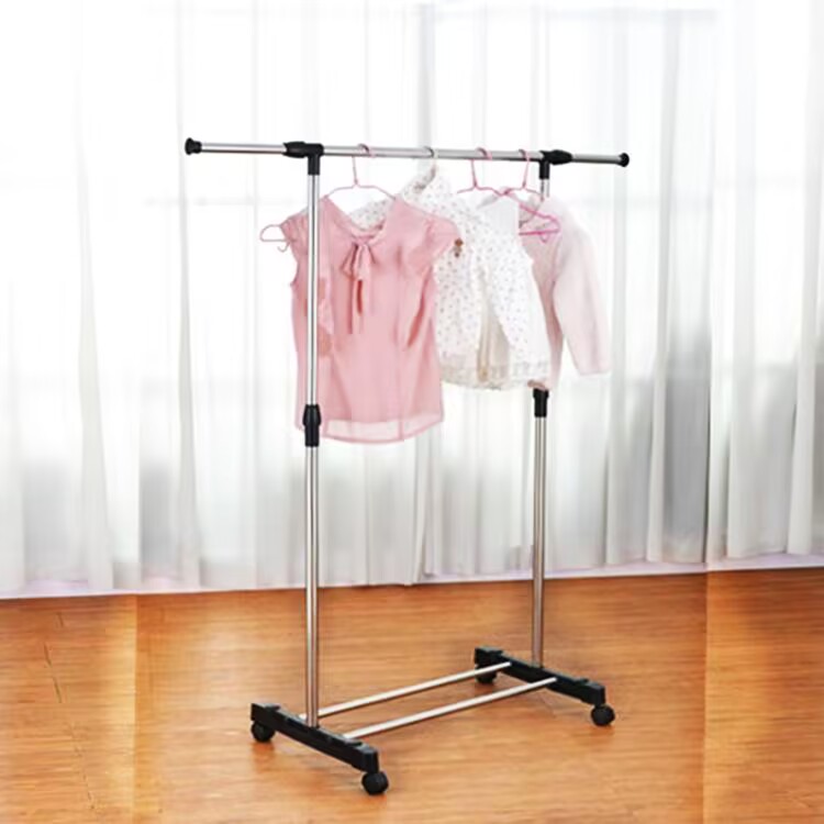 Single Rod Drying Rack Indoor Bedroom Balcony Drying Clothesline Pole ...