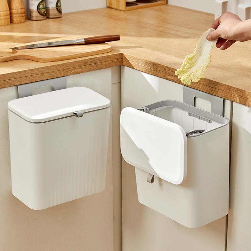 DISCREET LIFESAVER Wall Hanging Trash Can Dustbin Kitchen Cabinet Door ...