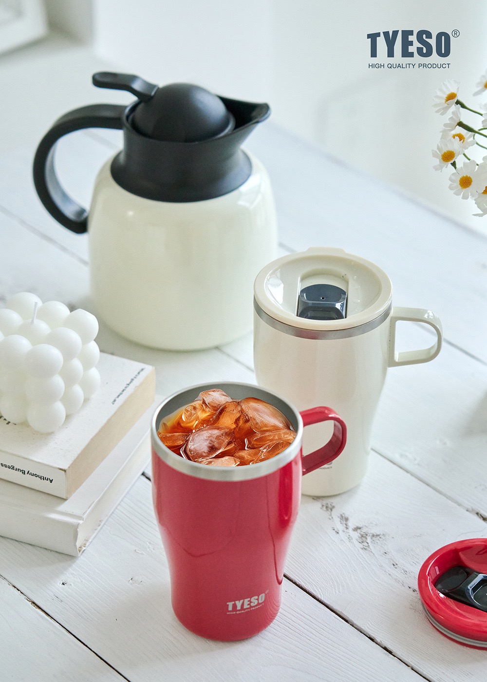 TYESO Insulated Thermal Coffee Cup Hot And Cold (400ml/500ml) TS-8878/TS-8879 | Shopee Singapore