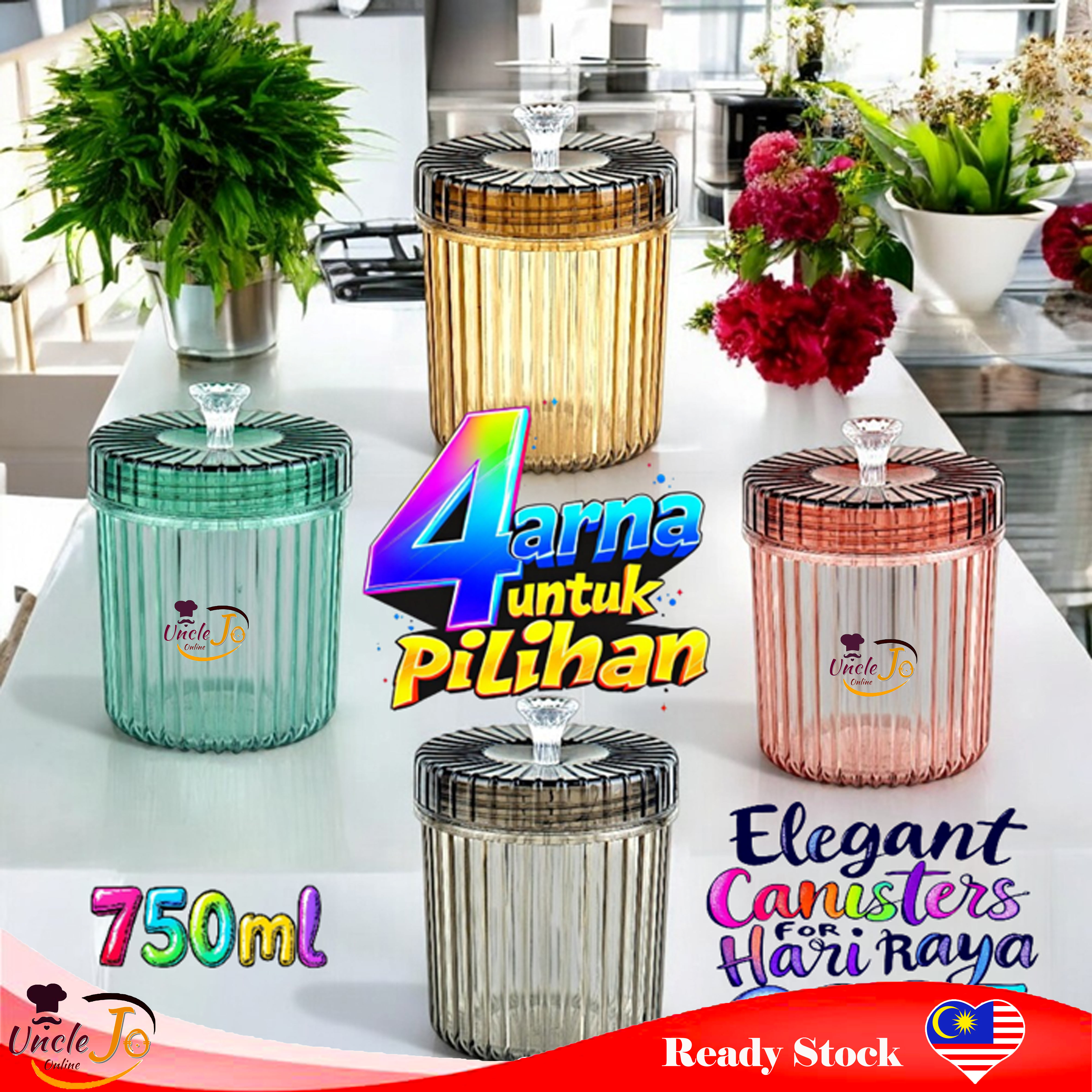6pcs Bekas Kuih Raya Set 750ml /Cookies Container Set /Bekas Kuih Raya ...