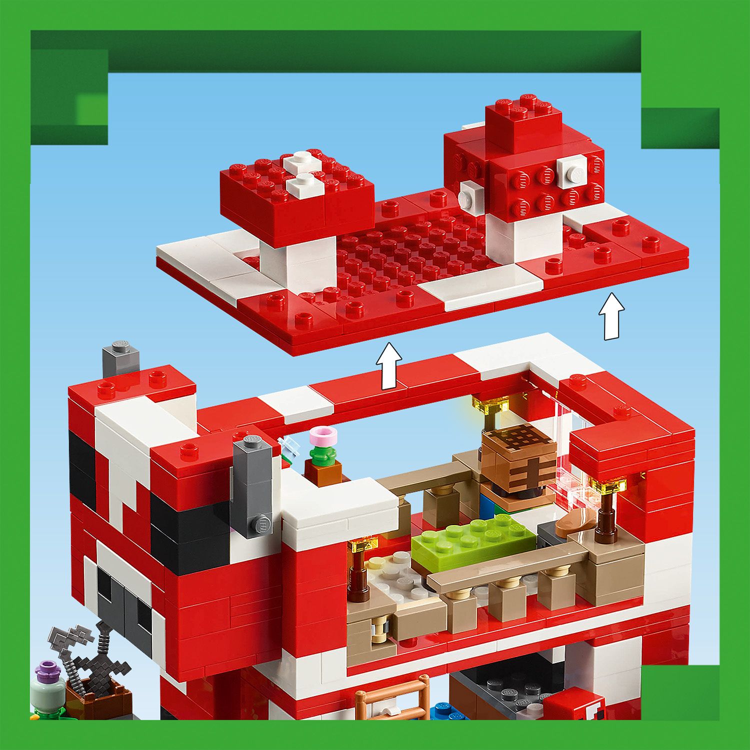 LEGO Minecraft 21270 The Mooshroom House (500 Pieces) | Shopee Singapore