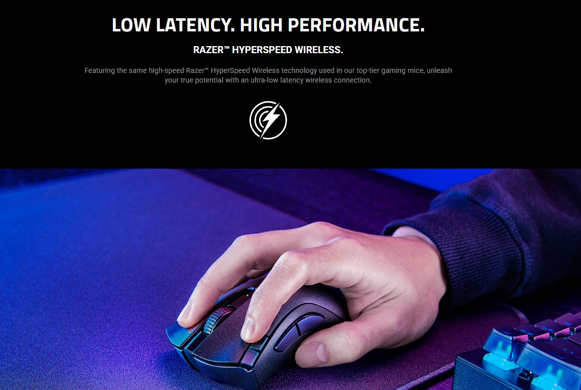 Razer DeathAdder V2 X Hyperspeed Wireless Gaming Mouse 2.4G Bluetooth ...