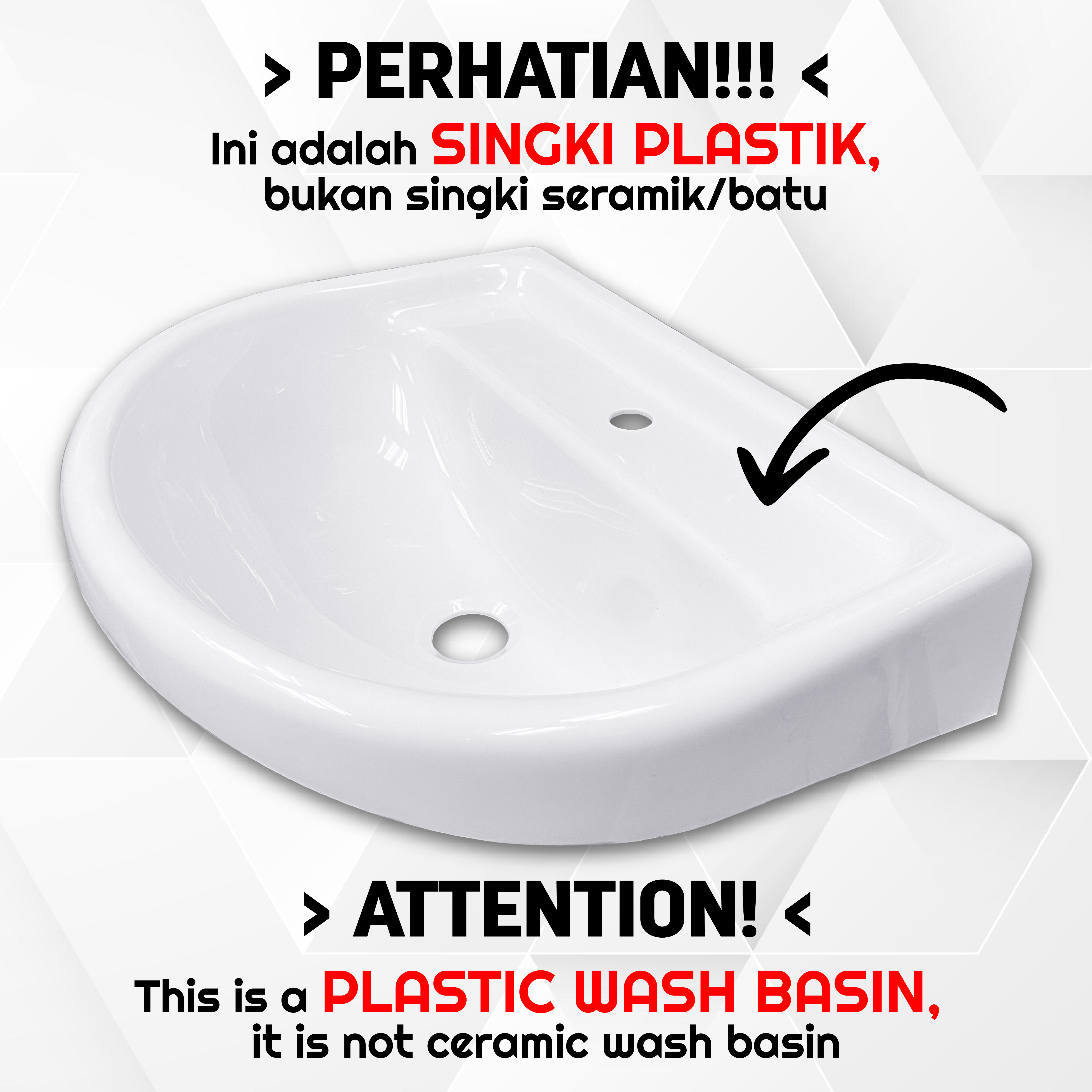 WATERTEC Singki Plastik Ecowash102 Plastic Wash Basin Bilik Air ...