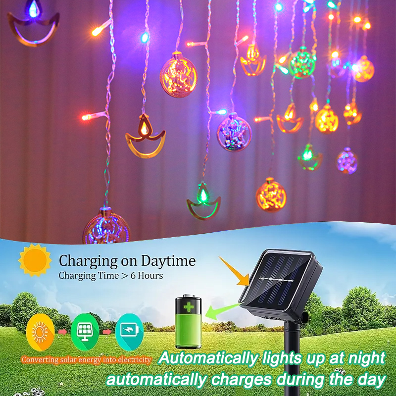 4M 96LED Deepavali light Diwali lcicle Light LED Fairy lights Curtain ...