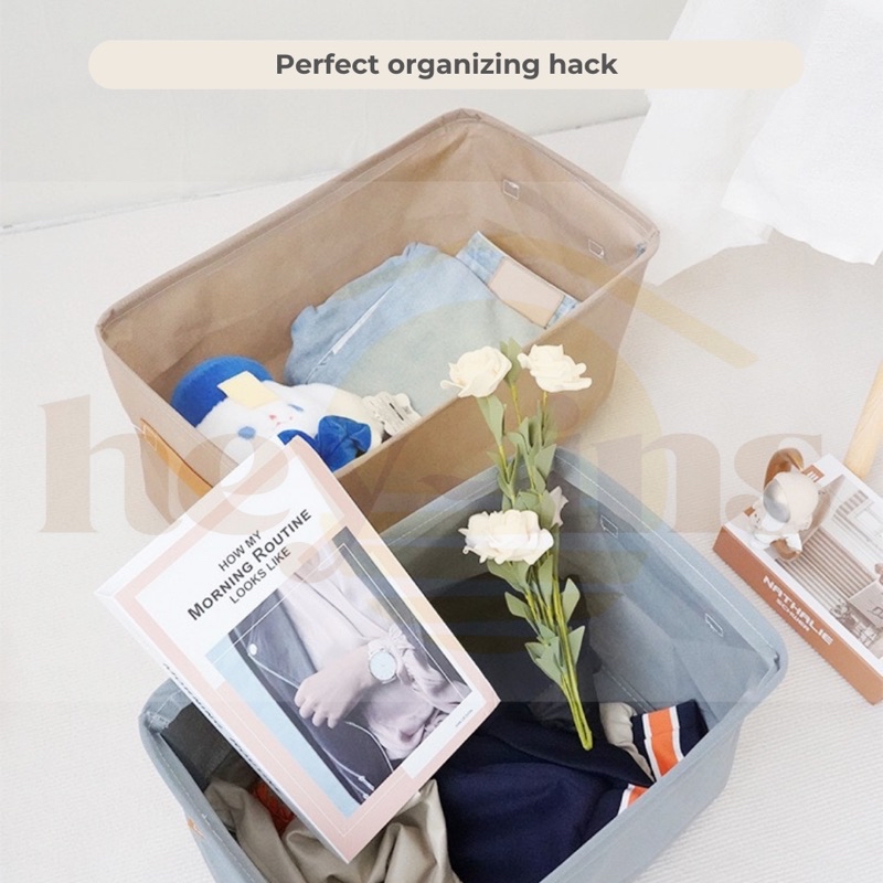 3 sizes Foldable Non-woven Fabric Storage Box Wardrobe Organizer ...