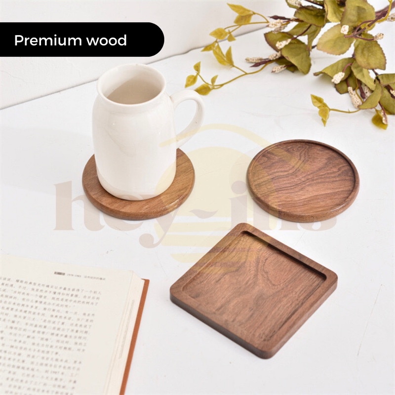 Bamboo Mugs Coaster Saucer Round Tray Square Coasters Teacup Holders ...