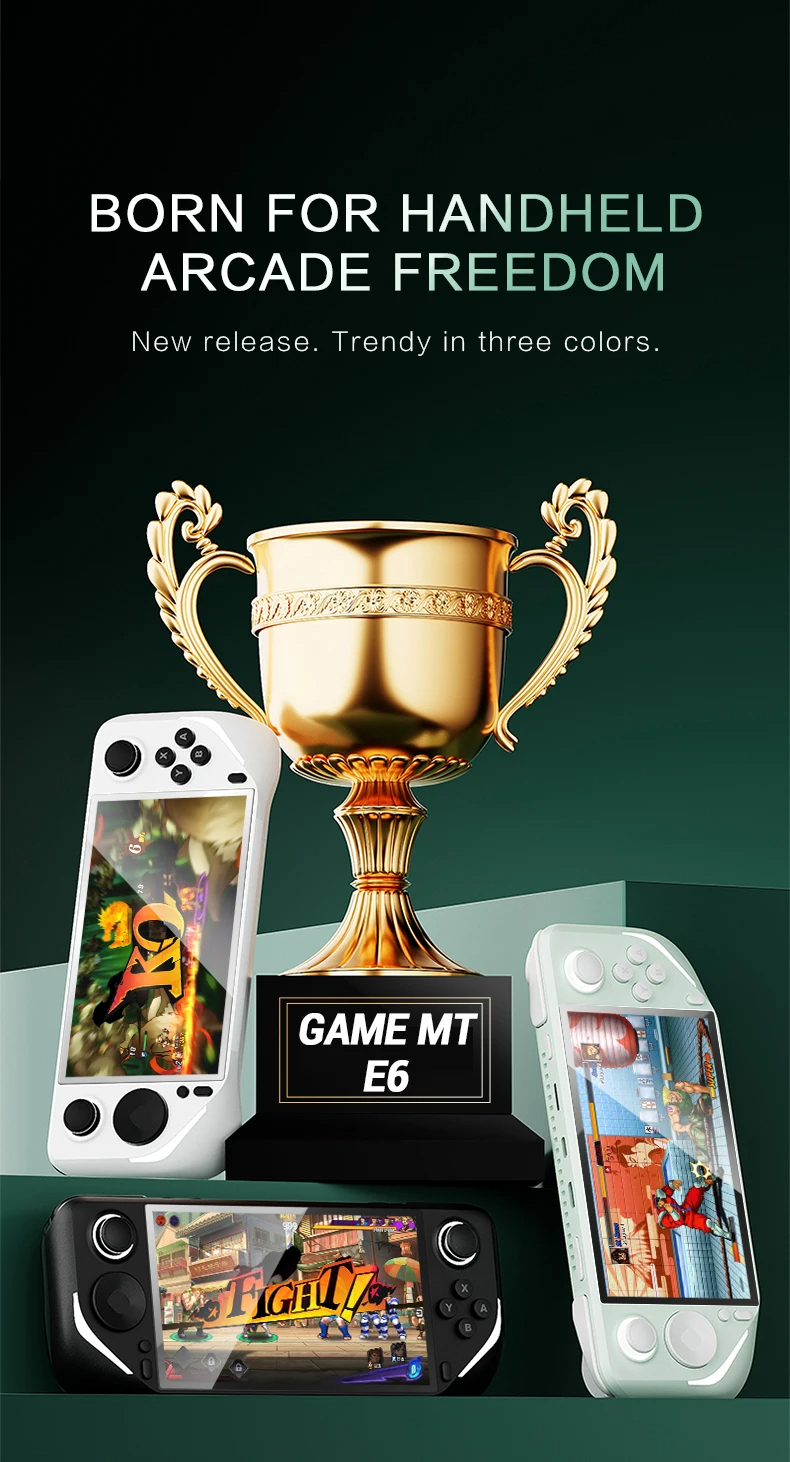 E6 5000mAh 5-inch IPS Screen Handheld GAME Console Portable Game Retro ...