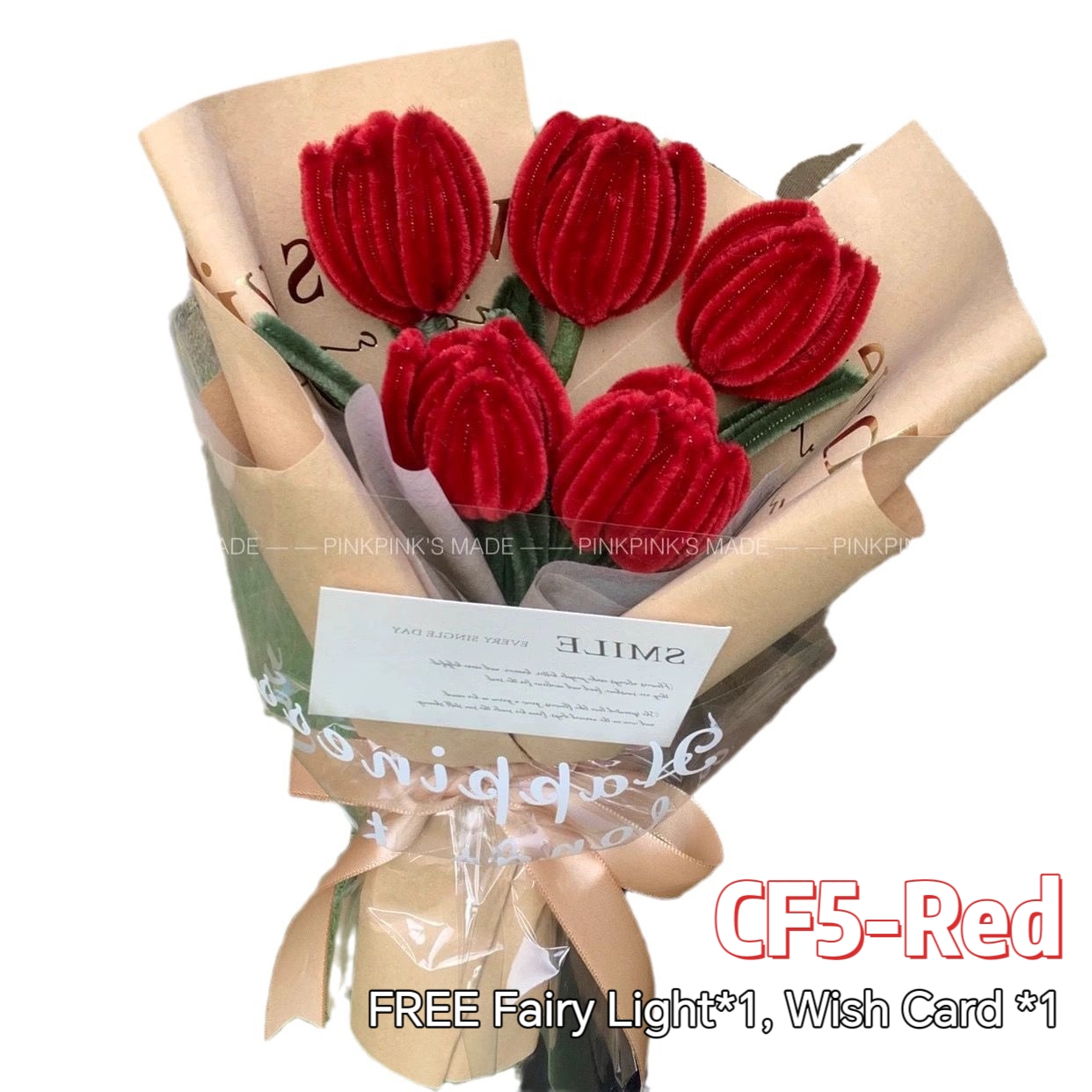 Finished Tulip Flower Bouquet Chenille Stem Twisted Stick Bouquet ...