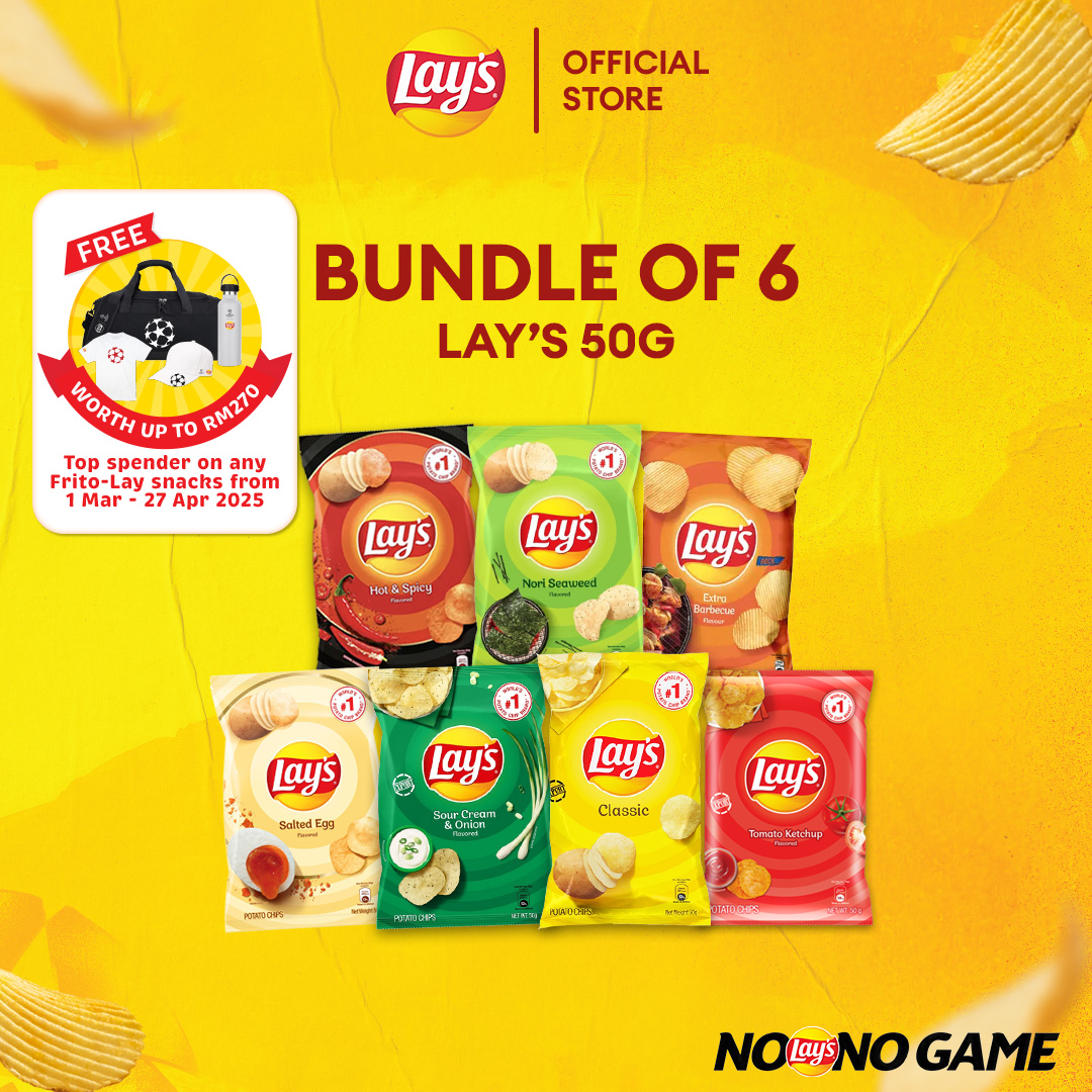 [Bundle of 6] Lay's Potato Chips Mid pack 50g | Shopee Singapore