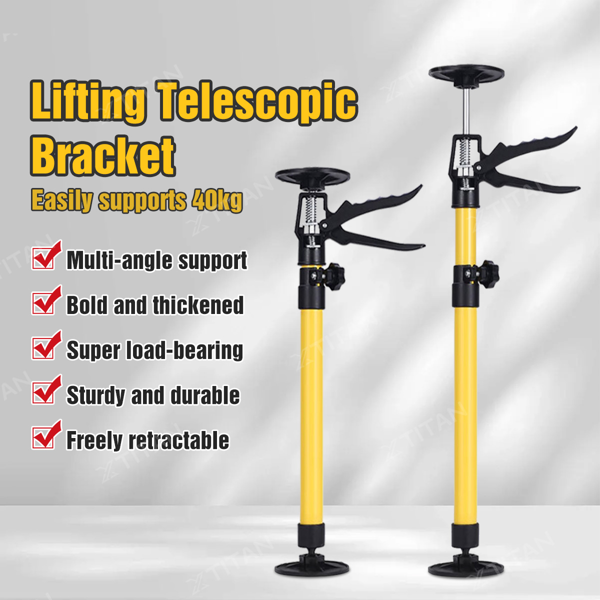 XTITAN 30-59cm 50-115cm Telescopic Support Rod Cabinet Jack Drywall ...