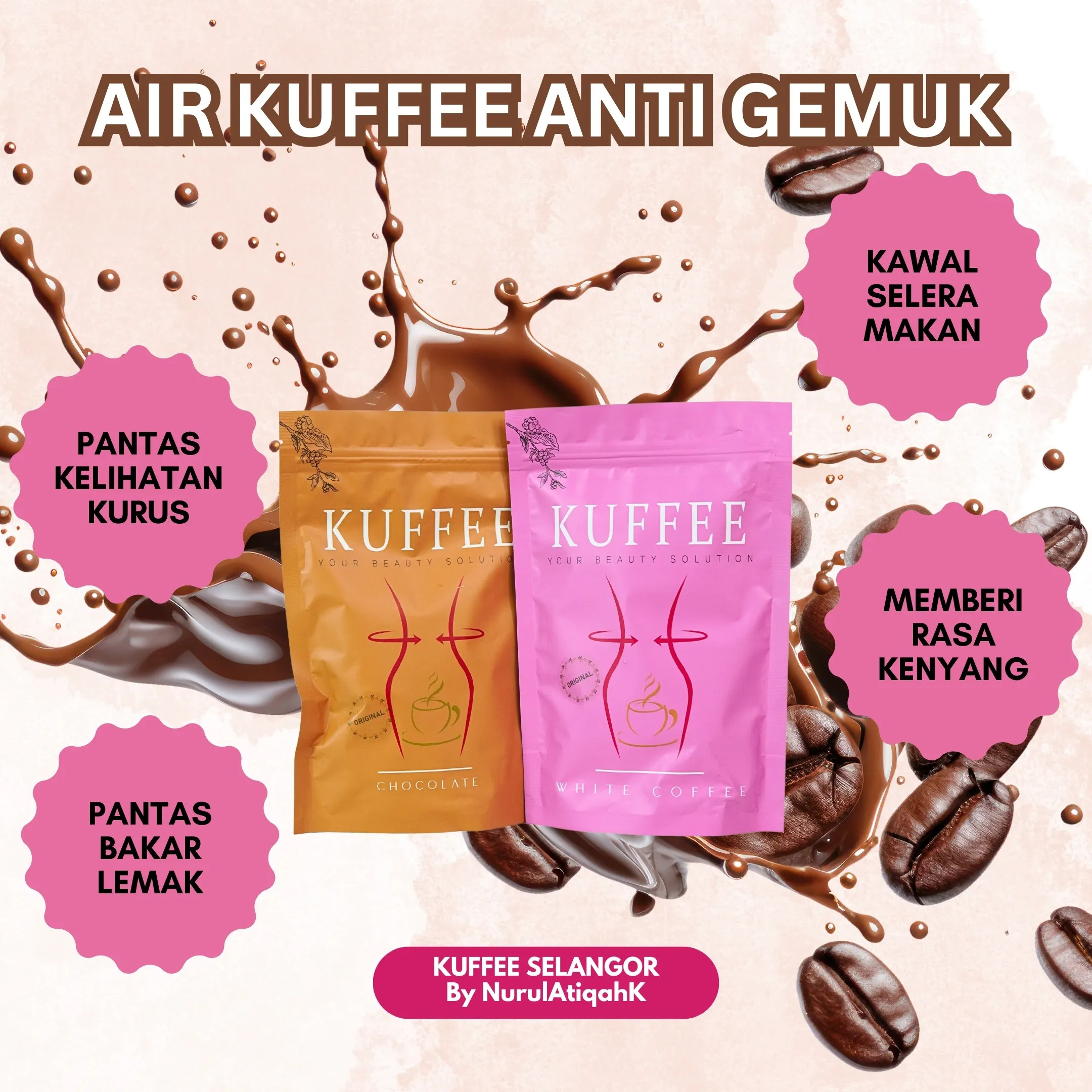KUFFEE BY YUNIE HQ CHOCOLATE WHITE COFFE SLIMMING DETOX SEKAT SELERA ...
