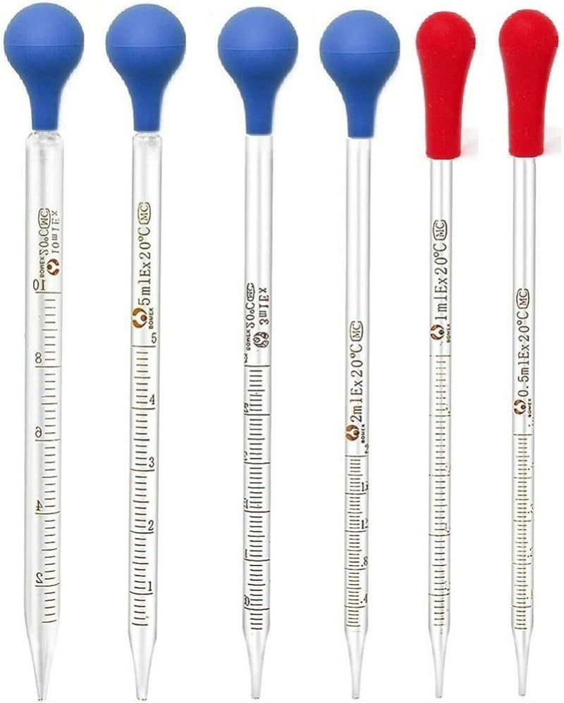 SK Medicine Dropper 7cm/9cm/10cm/12cm/15cm/18cm/20cm Durable Long Glass ...