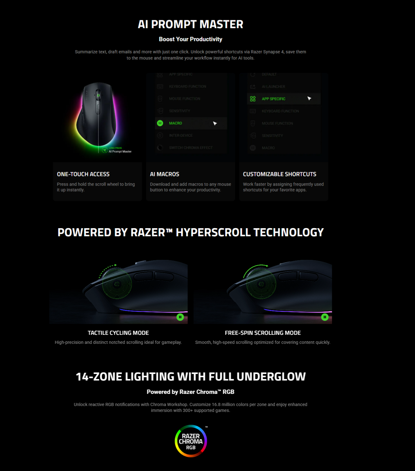 Razer Pro Click V2 Ergonomic Wireless Mouse | underglow | Razer Focus ...