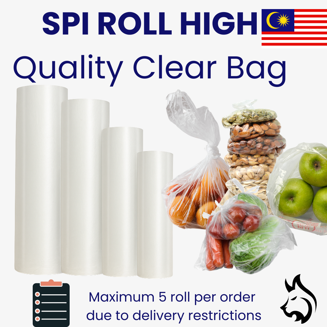 SPI HDPE Bag On Roll |Clear HM Roll Plastic Bag|Multiple Sizes|High ...