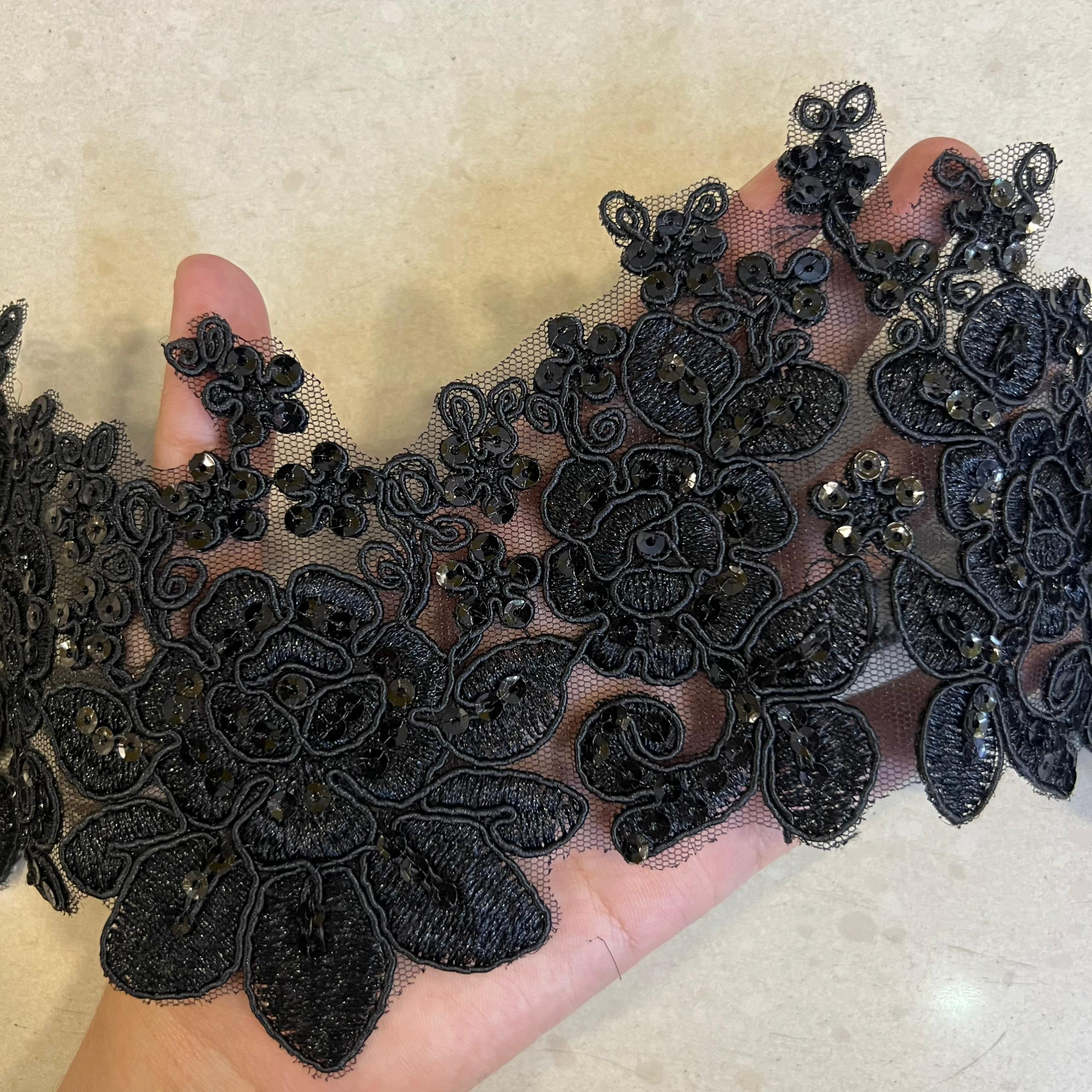 Renda Lace Manik Labuzi Tinggi 13.5cm ,Renda Pengantin, Lace Raya ...