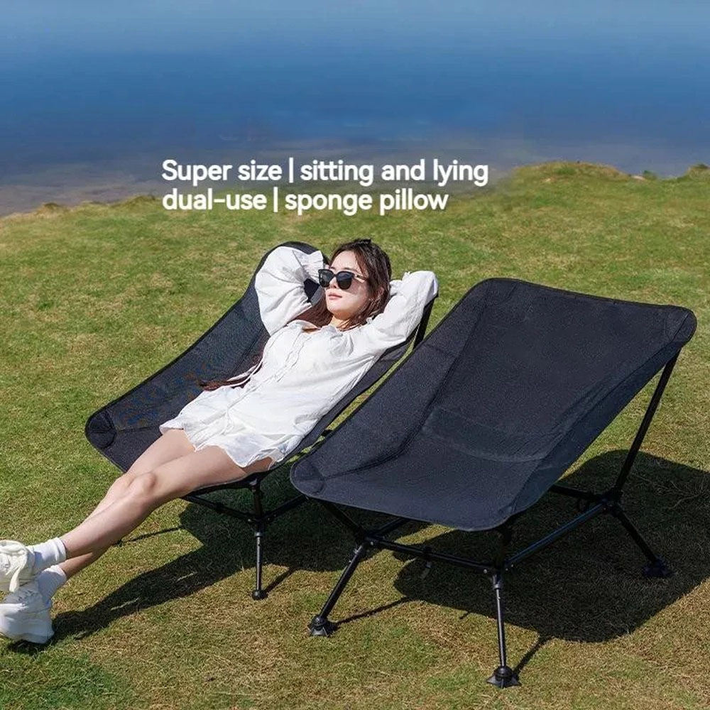 UtanKingTM Lie Down Lounge Chair Foldable Moon Chair Camping Stool ...