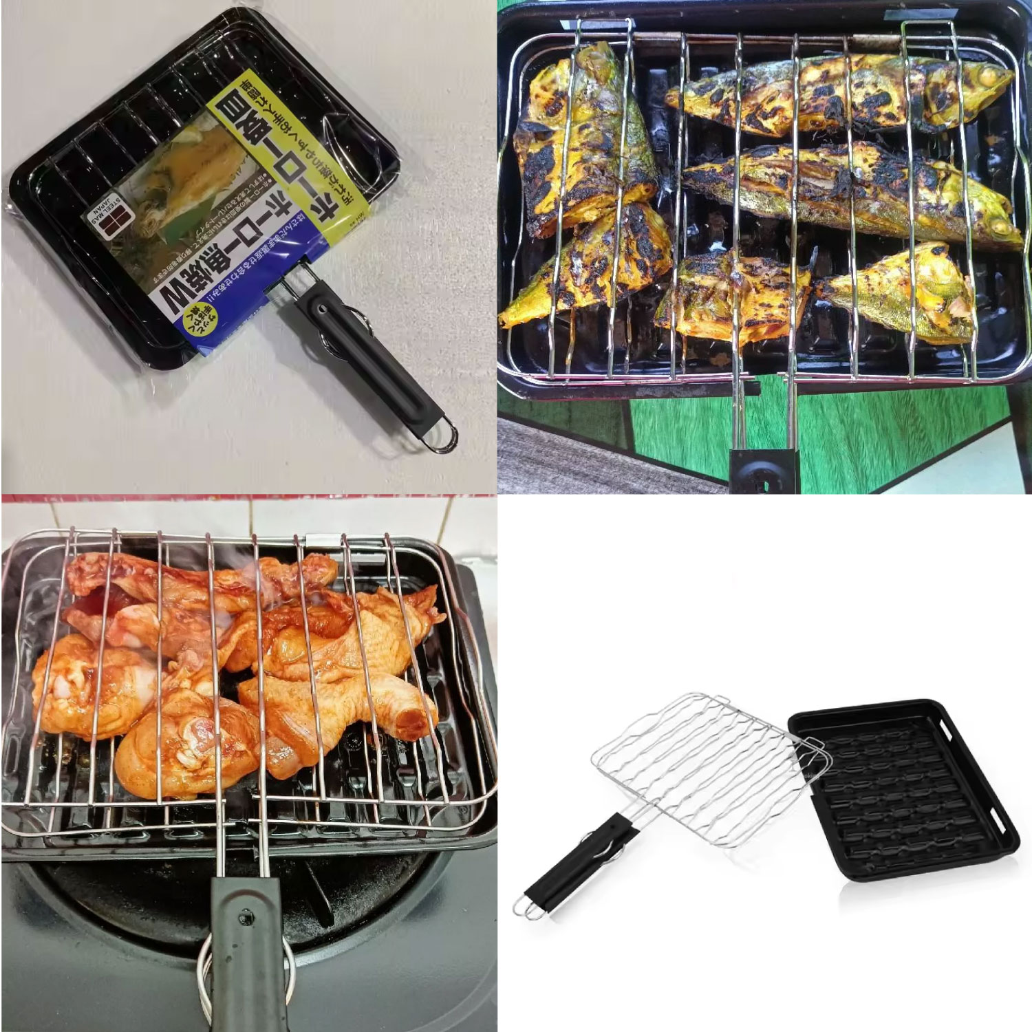 Portable BBQ Grill Pan with Tray Style Japanese Fish Chicken /BBQ ...