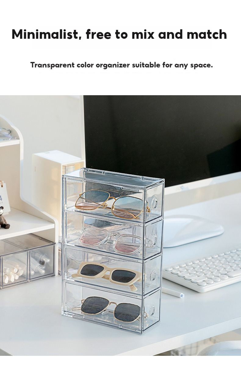 Acrylic cosmetics storage box Transparent Desktop Organizer Box ...