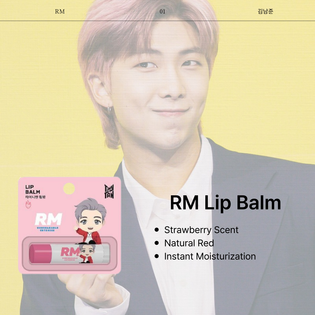 Tiny Tan BTS Lip Balm Bibir 7 types 5g rm jin suga jimin jhope v ...