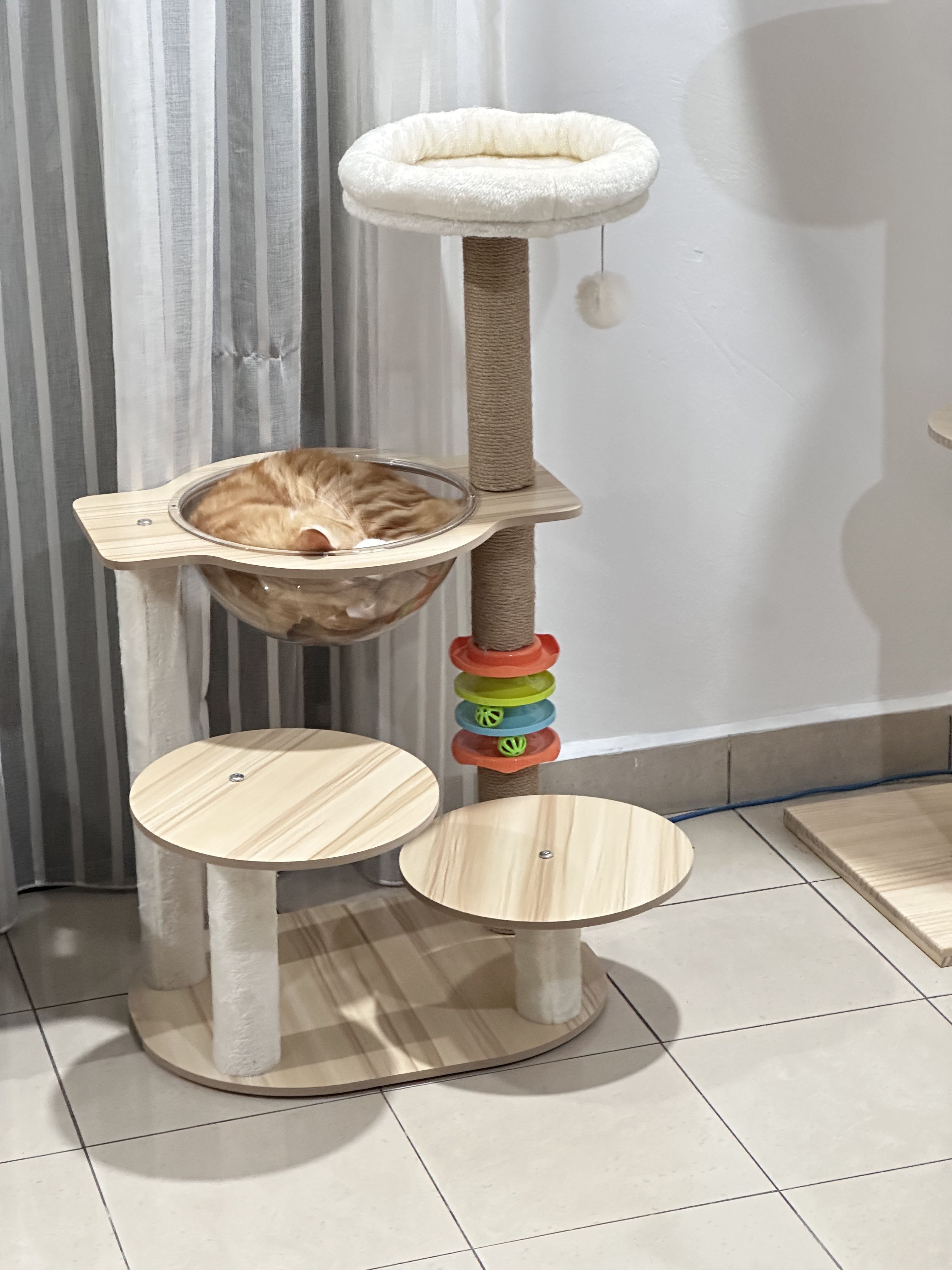 IMMCUTE Wooden Cat Tree Premium Climbing Frame Odorless Formaldehyde ...
