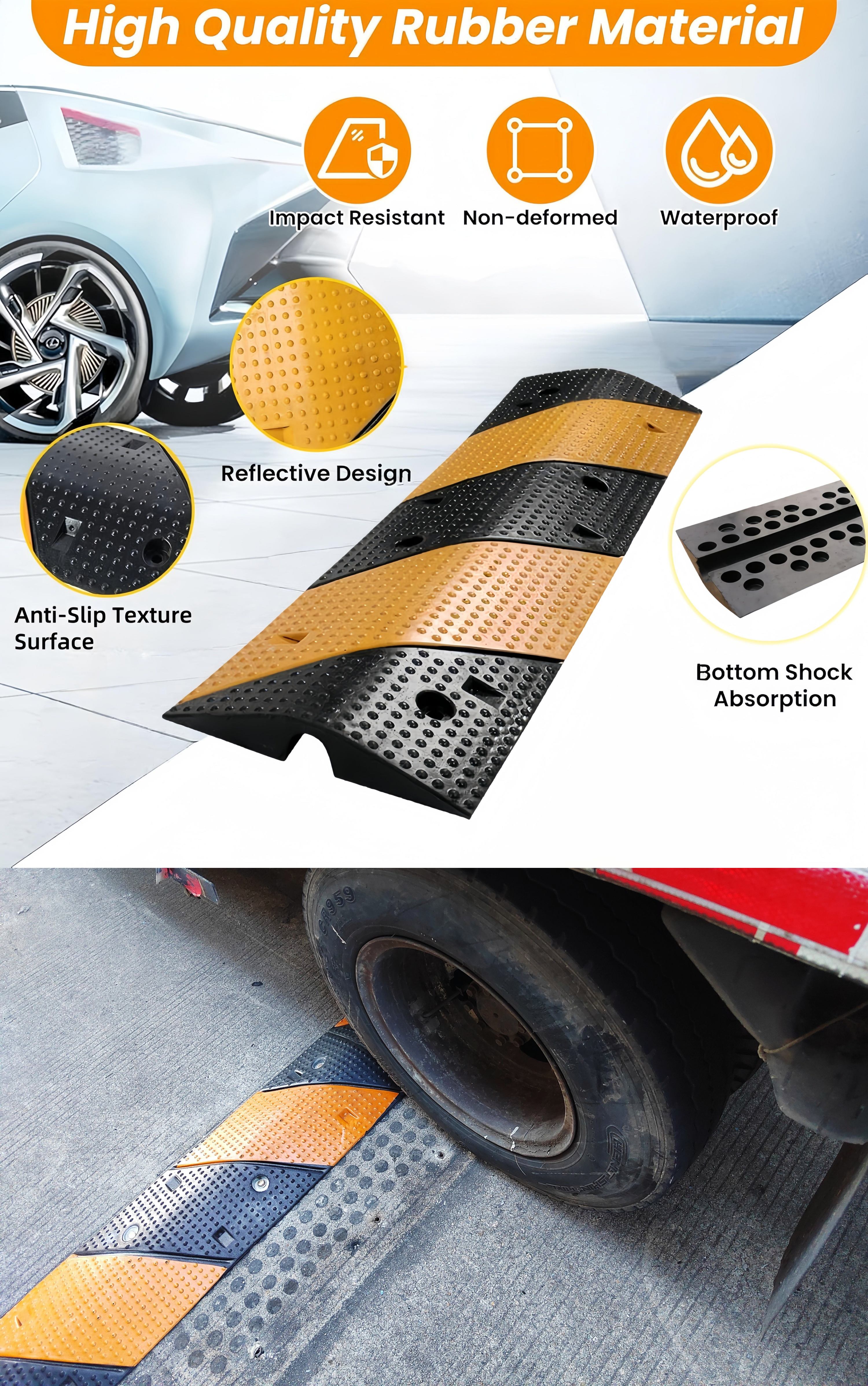 Cable Pipe Protector Cover Heavy Duty Rubber Speed Bump Cable Ramp Hump ...