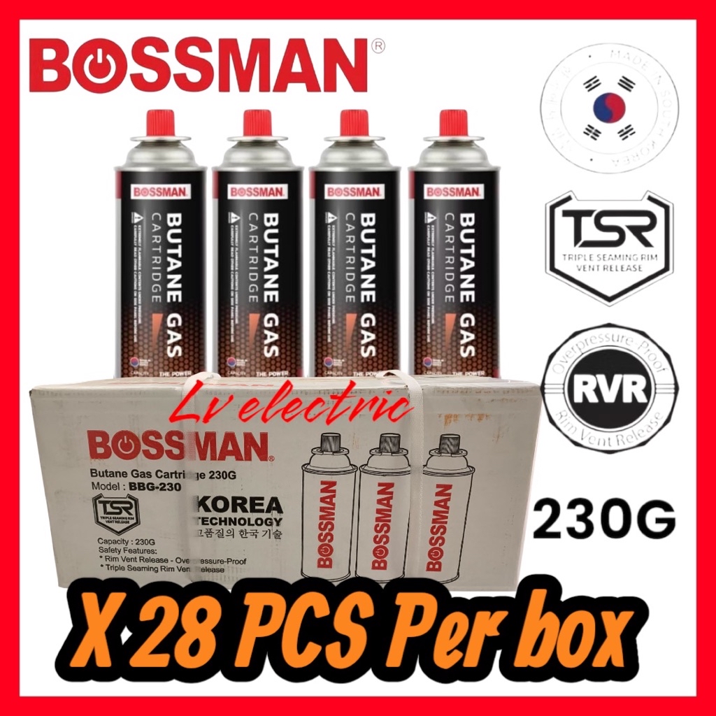 Bossman Gas Butane Fuel 230g Canister Cartridge For Portable Gas Stove ...