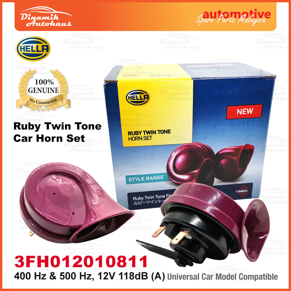 Hella Ruby Twin Tone Car Horn Set 12 Volt 400 Hertz & 500 Hertz Car ...