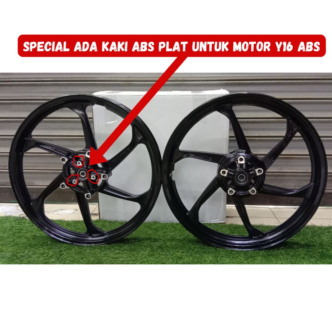 SPORT RIM ENKEI 6L 6 BATANG Y16 ABS 160/185-17 BLACK KILAT SILVER Y16ZR ...