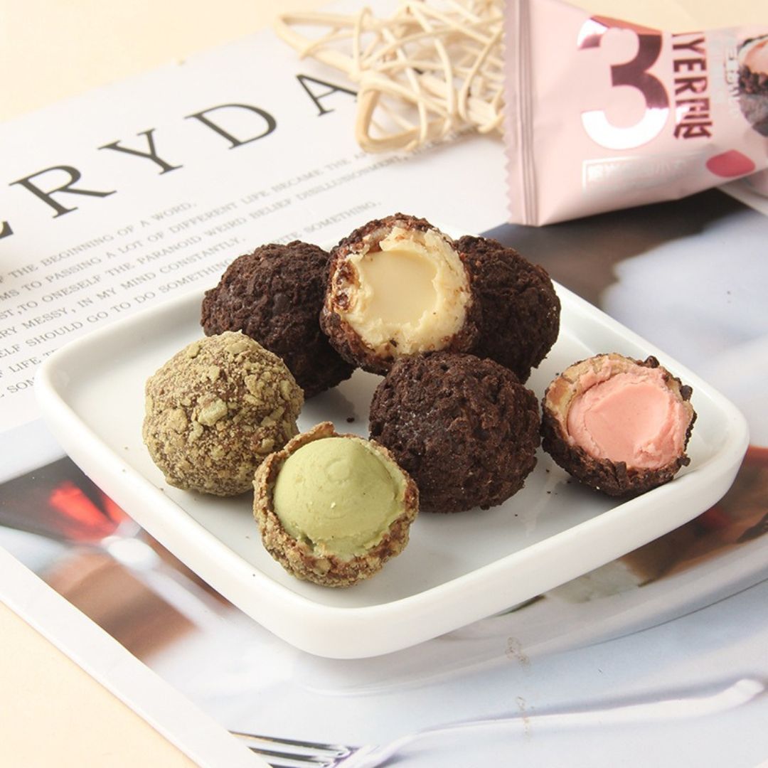 Sunssi Vina Lava Cookie Balls Matcha/Strawberry/Yogurt Flavor 100g 臻采熔岩 ...