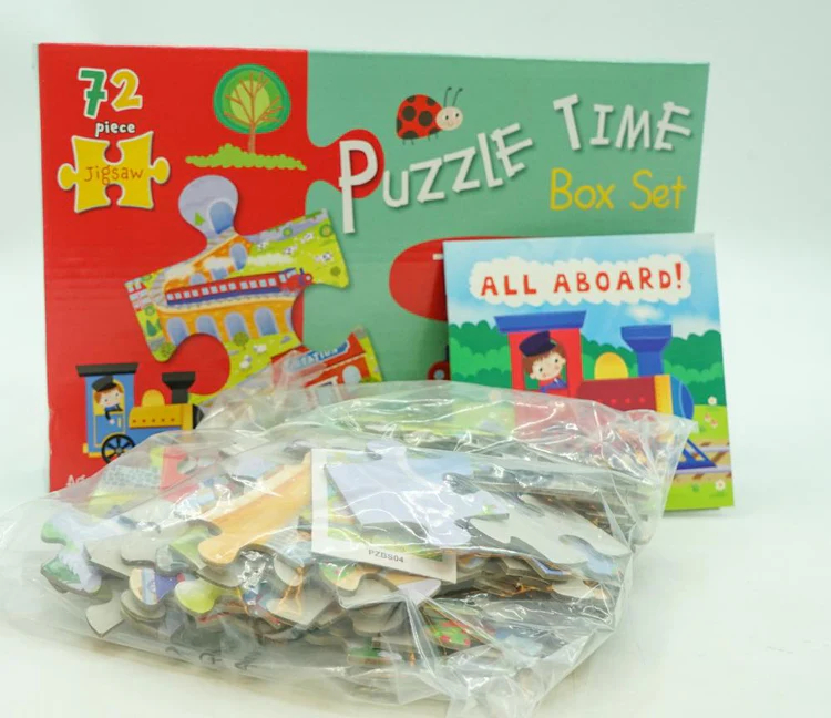 Puzzle Time Box Set: (Train) Miniature Story Book and Puzzle Set Jigsaw ...