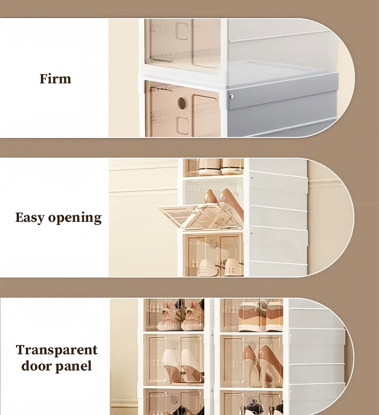 Portable Foldable Shoe Box Desktop Storage Box Stackable Transparent ...