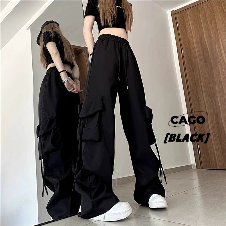 16Colors Women korean Style cargo pants Seluar Kargo Perempuan Casual ...