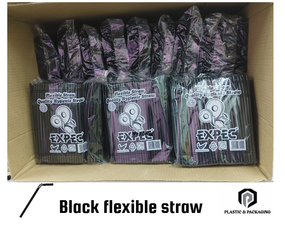 8" Black Flexible Straw /Straw Expec Hitam [250pcs/set] Penyedut ...