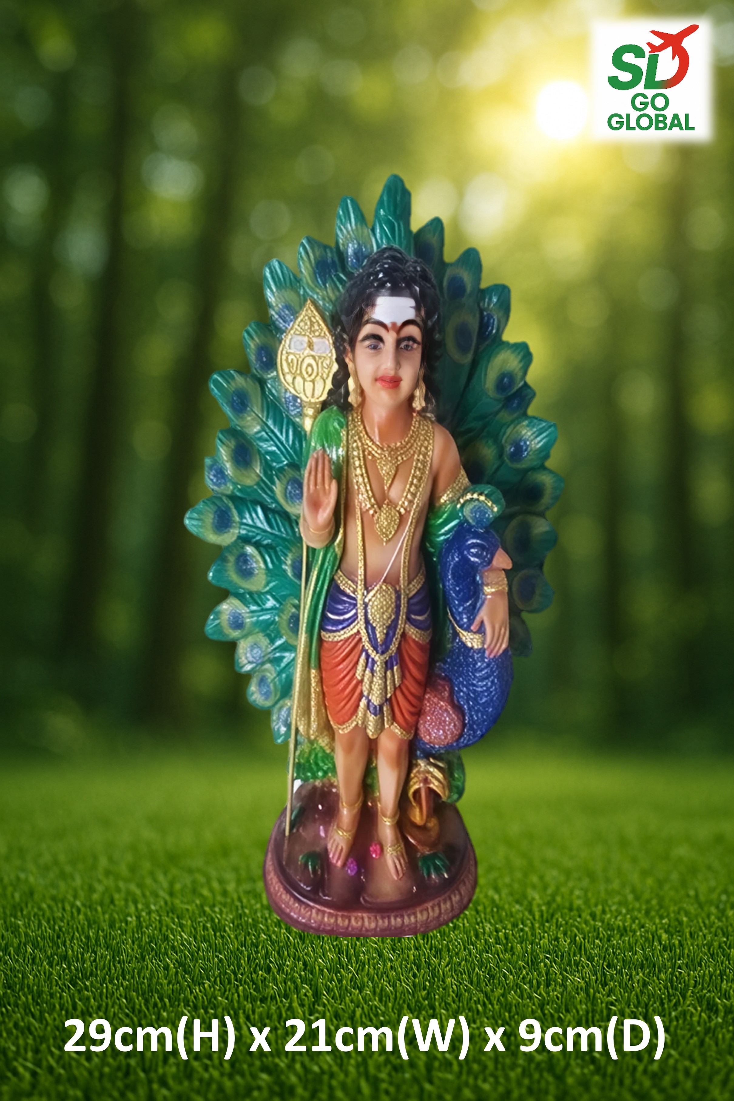 Mayil Murugan Idol – 29cm Polyresin Hindu Statue with Peacock | Large ...
