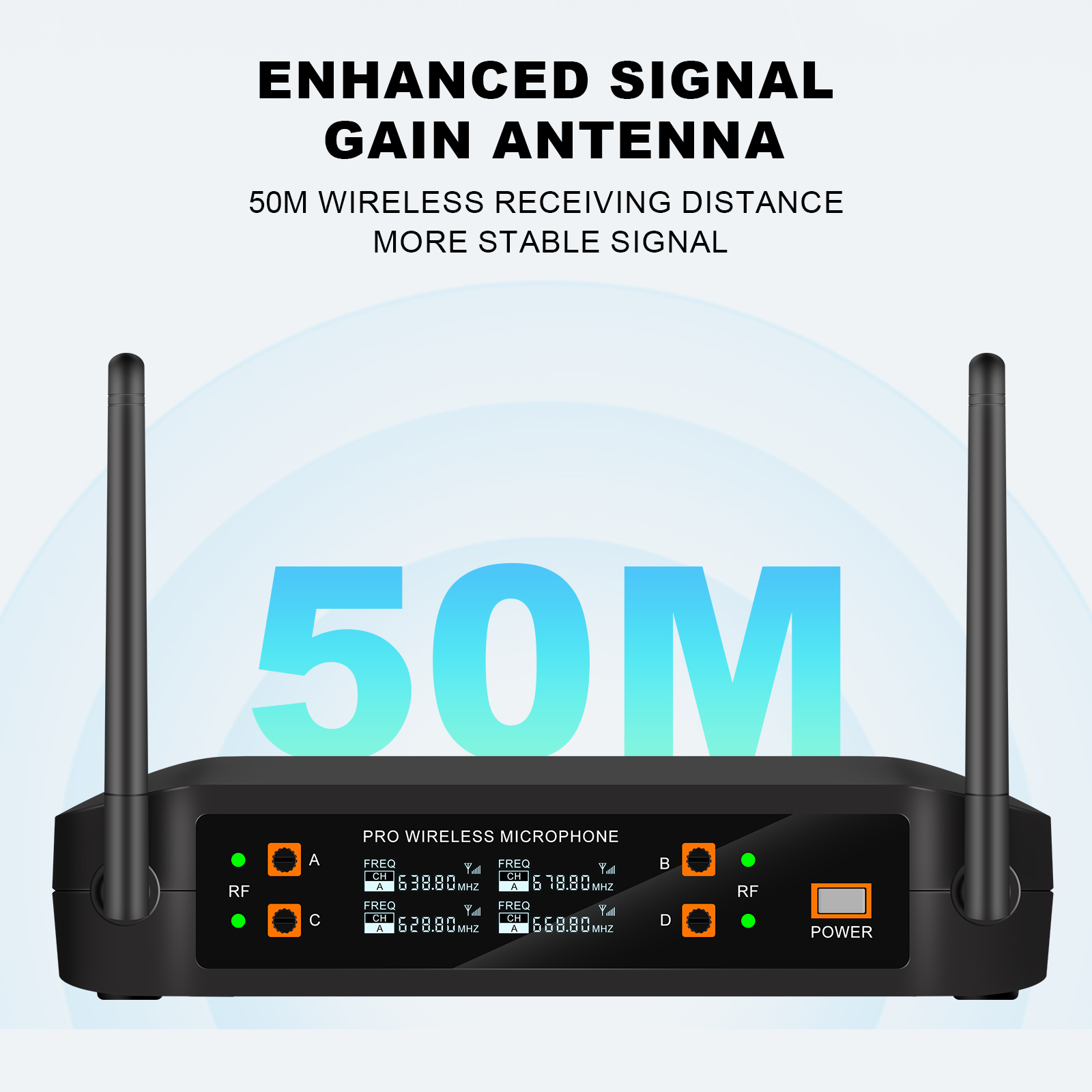 Wireless Microphone UHF 4-Channel System with 4 mikrofon Karaoke for ...