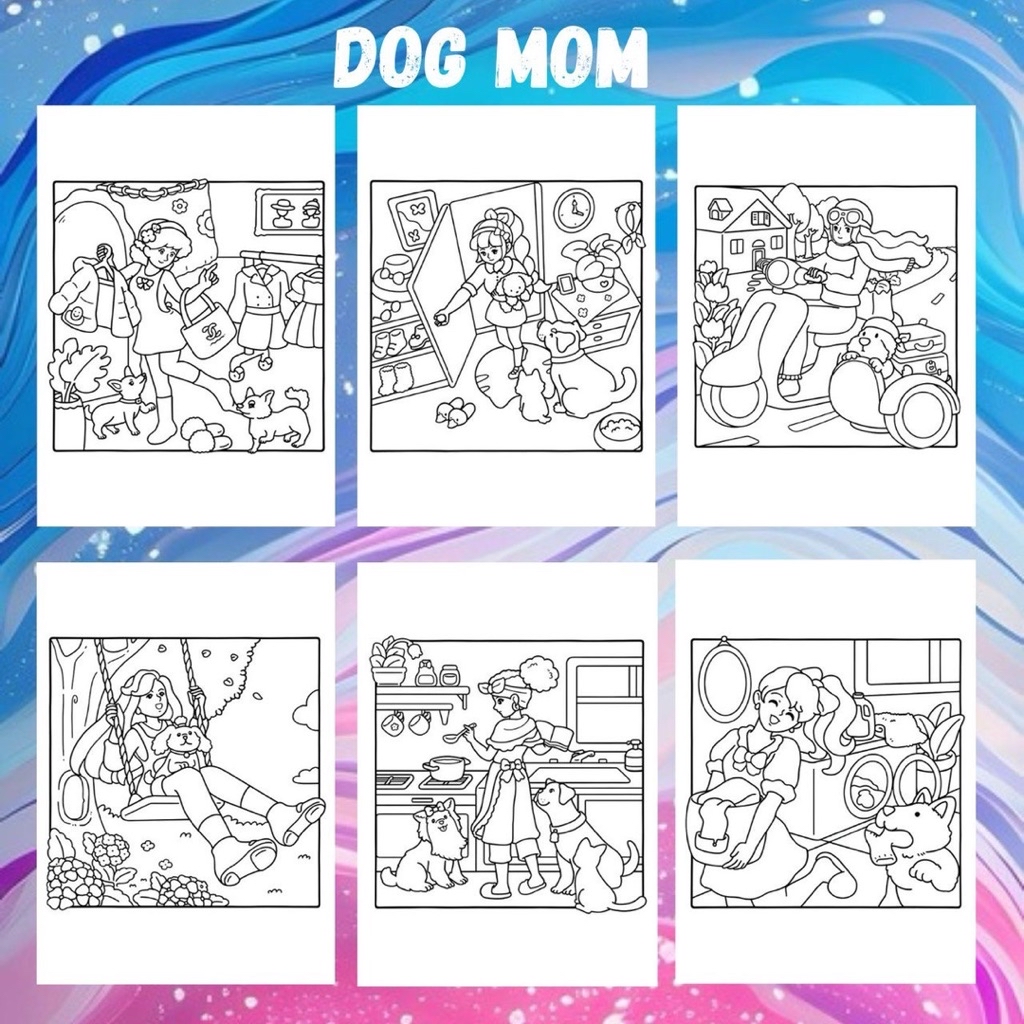 DOG MOM – Coloring Book For Children, Teens & Adults | Coloring Book A5 ...