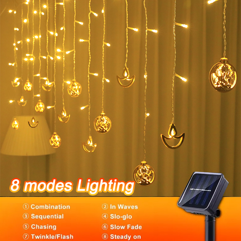 4M 96LED Deepavali light Diwali lcicle Light LED Fairy lights Curtain ...