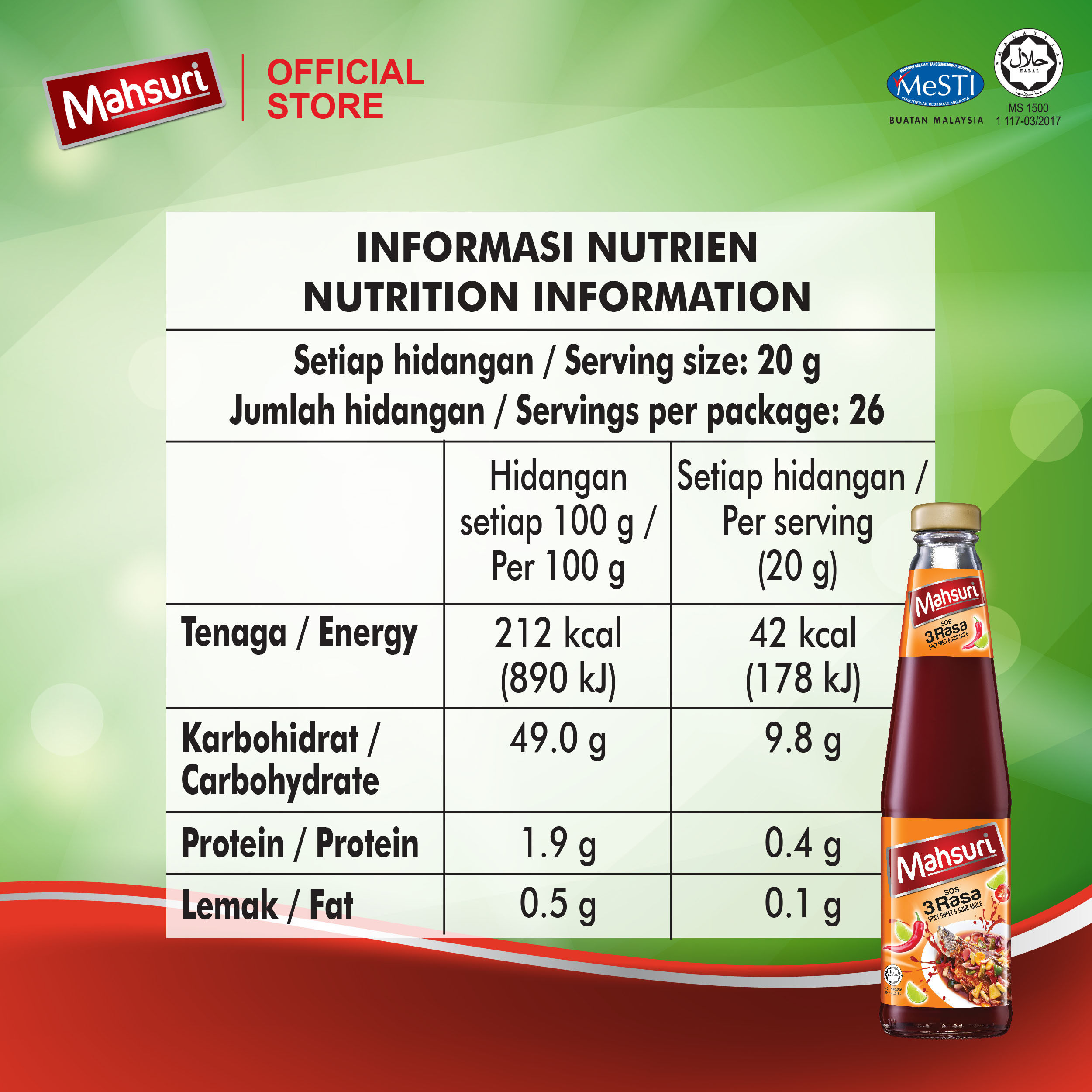 Mahsuri Three-Flavor Sauce (530g) | Shopee Singapore