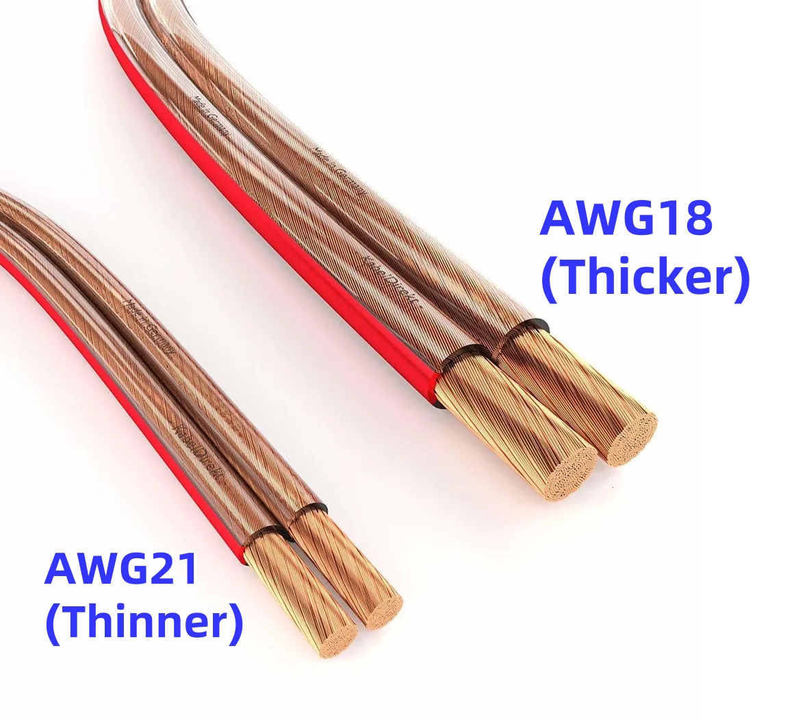 YMY 10m / 15m / 20m / 25m / 30m / 40m 18AWG 21AWG Twin Flat Speaker ...