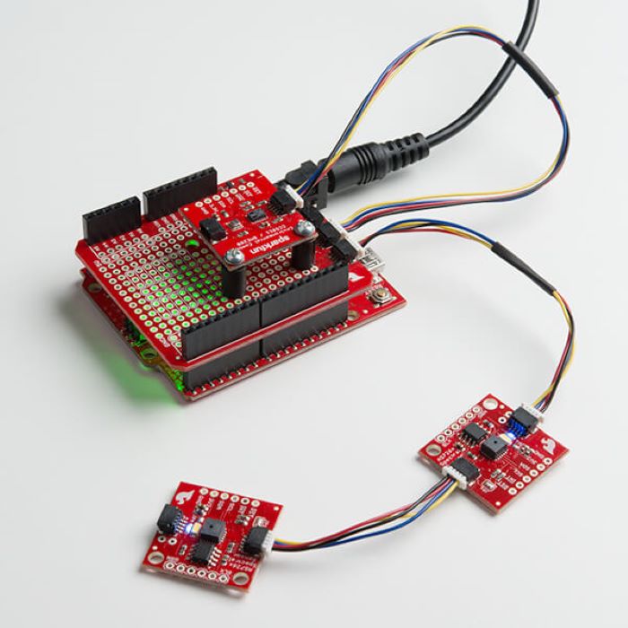 SparkFun Qwiic Shield for Arduino, to incorporate the Qwiic Connect System with Arduino Uno ...